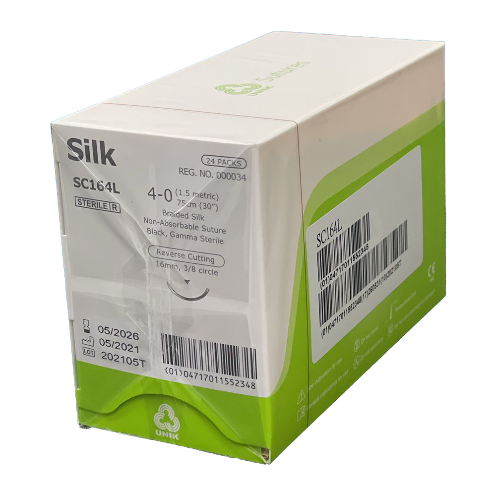 Silk Suture Black with Needle 4-0 | Non-Absorbable Surgical Sutures ...