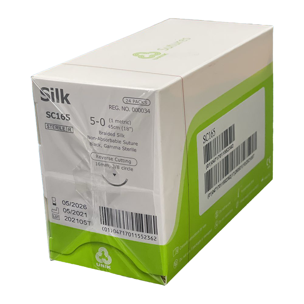 Silk Suture Black with Needle 5-0 | Non-Absorbable Surgical Sutures ...